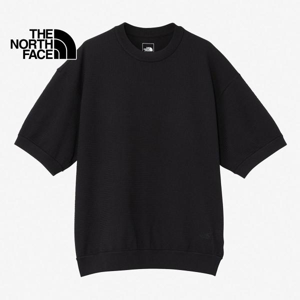 【発売日：2026年04月28日】「THE NORTH FACE / ザ ノース フェイス | S/S Ripple Knit Crew - K ブラック」酷暑の気候に活躍する、通気性と遮熱性、UVカット機能を備えた、リップル柄の半袖ニット...