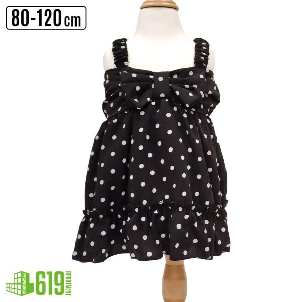 かわいいドット柄のワンピース。トップスにもお使いいただけます。【サイズ】80cm〜120cm・画面（モニター）上と実物では、カラーの見え方が異なる場合がございます。あらかじめご了承ください。・商品によっては多少の糸のほつれや縫製不良等がある...