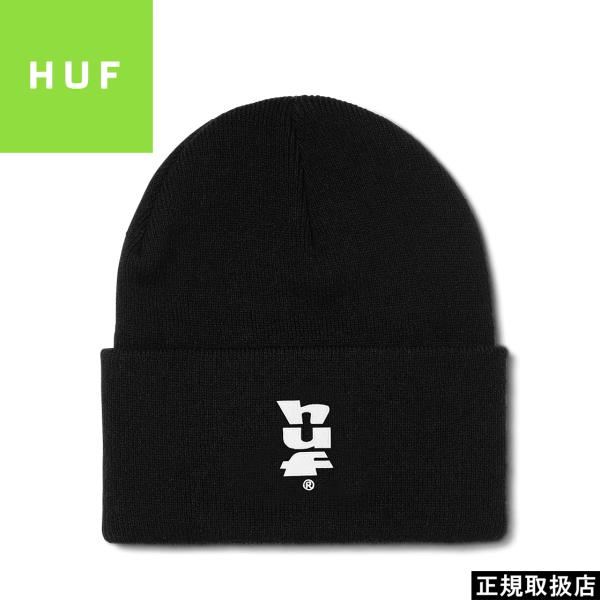 公式　HUF ハフ　正規取扱店折り返し部分のエッジに配した刺繍のアートワークのみにデザインを押さえた、極めてプレーンな2つ折りビーニー。そのミニマムデザインで、時流に左右されることなく永年ワードローブのベーシックアイテムとして使用できる一品...