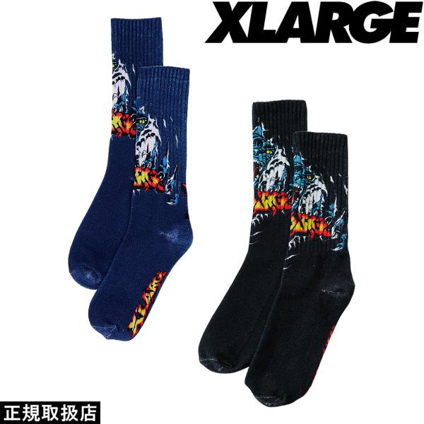 XLARGE エクストララージ 正規取扱店パンサーのグラフィックがインパクト絶大なイチオシのソックス。足底はパイルで、クッション性にもこだわっております。伸縮性に富んだ素材は様々な足の大きさに対応します。ギフトにもおすすめです。■　サイズ　...