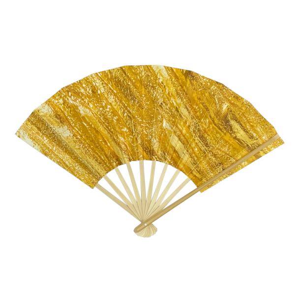 舞扇子（演舞扇子）の寸法；約２７ｃｍ骨：白竹骨要：金具（お好きな紐・房などを下げてお使いもいただけます）ビニール袋入りとなっております。写真ではピカピカしてゴージャスに見えますが、金色をイメージした金色印刷をしているだけのため、実際にはそれ...