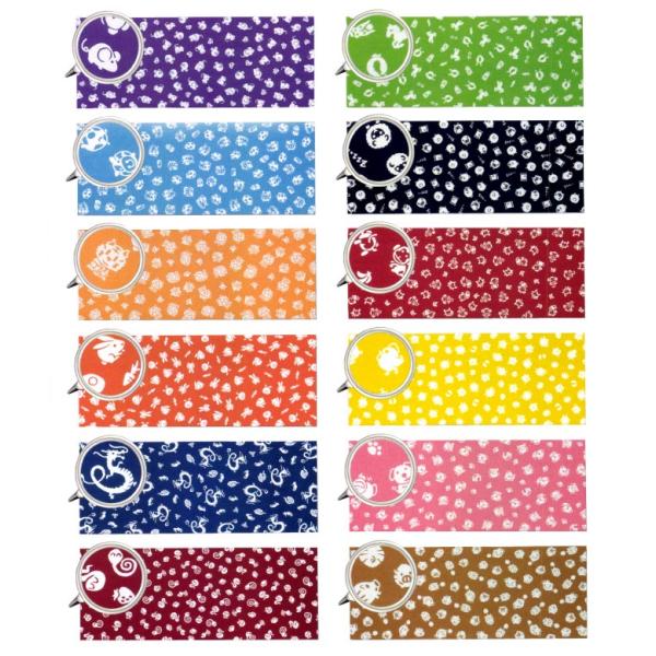 かわいい干支柄てぬぐいの品質：綿１００％（ゆかた地）干支本染てぬぐいのサイズ：長さ約９０ｃｍ左上の虫めがねマークは、柄の拡大図になります。てぬぐいの両脇は本来、縫われておりません。（時代劇などで女性の下駄の鼻緒が切れた時に、通りがかりの粋な...