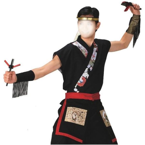よさこい衣装（コスチューム）の主素材：ポリエステル１００％Ｍ寸のサイズ：身丈約６２ｃｍ・身幅約５３ｃｍＬ寸のサイズ：身丈約７５ｃｍ・身幅約５６ｃｍ※１枚めの写真の鉢巻・鳴子・手甲・前掛・パンツなどの小物はついておりません※※２枚めの着用イメ...