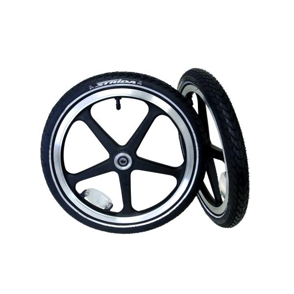 STRIDA用16インチキャストホイール　前後セット素材：樹脂＊STRiDA Logo入りタイヤ付属＊ギアは付属しません