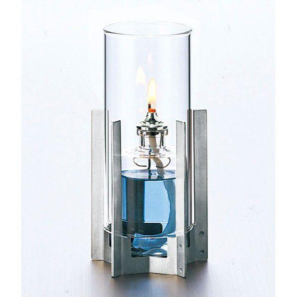 ステンレスのベースでガラスを包む五角形に仕上げたデザインランプ ルナックスオイルランプ スタイリッシュ・メタル「Pentagram」/クリアタイプ（OL-81-155C）です。緻密な形状ながらシャープなフォルムを描くステンレスベースは、灯り...