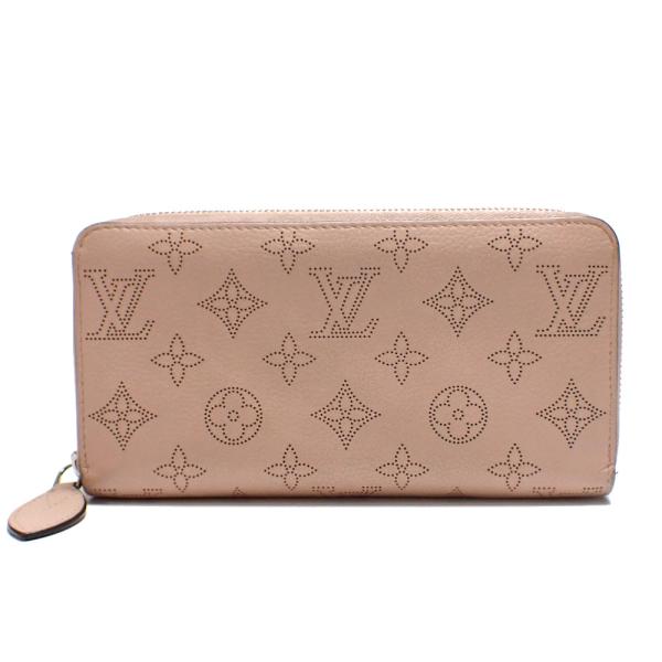 ★綺麗・安い・丁寧・早い★神戸で永年営業の質屋です。安心してお取引下さい。《【LOUIS VUITTON】ルイ・ヴィトン　ジッピーウォレット　マヒナ　ピンク　M61868　マグノリア　ラウンドファスナー　長財布　中古　レザー　レディース　ウ...