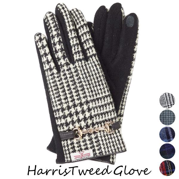 レディース・フリーサイズ全長：22.5ｃｍ甲幅：9ｃｍ 口幅：１0ｃｍ素材：甲部分 毛100％　手の平部分：毛80％ナイロン20％（スマホ対応刺繍入り）ベルト・パイピング：羊革原産国：中国　※英国製ハリスツイード生地を中国で縫製しております...