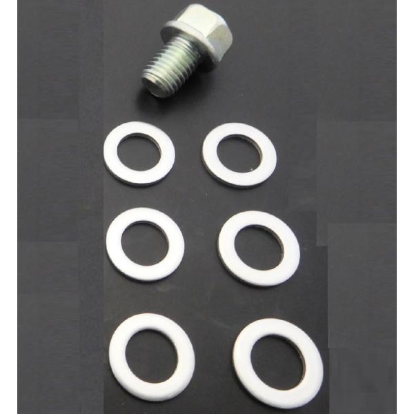 Ｍ１２オイルドレンパッキン6枚とホンダ純正オイルドレンボルト1個セットになります。Ｍ１２なのでスーパーカブ、モンキーなどホンダ系4サイクルの５０ｃｃ〜１２５ｃｃのほとんどの車種に使用可能です。（適合については確認してください）