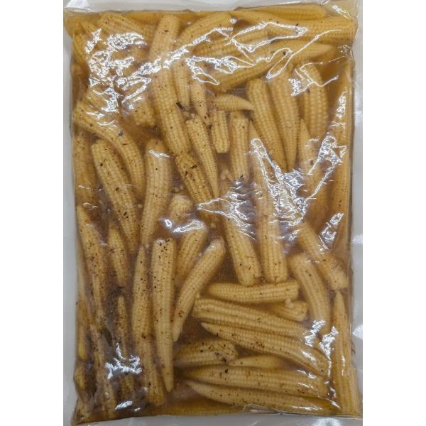 ヤングコーンを土佐煮にしました。小鉢やあしらい、前菜などさまざまな料理にお使いください。単価： 1,690円/1kg(Ｐ)（税別）受注最小ロット：21,970円/1Kg×13P（税別）生(原)産地： 国内加工（ヤングコーンはタイ産）賞味期限...