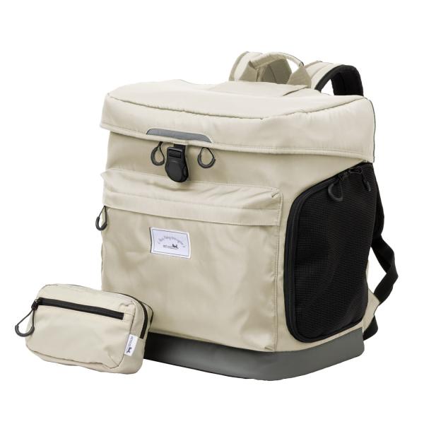 <br>商品名：ペットリュック　3002■本体サイズ：本体：35×25×40cmポーチ：10.5×17.5×5cm■重量：本体：1.2kgポーチ：71g材質表面生地：ポリエステル(ベージュ、ネイビー)、ナイロン(カーキ)内装、底...