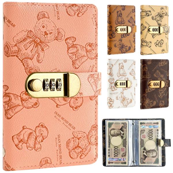 【手帳貯金 - 100万円貯まる】両面使用で全50ポケットを搭載。1,000円札〜10,000円札までしっかり収納でき、目標額「100万円」の貯金が可能で、達成感を味わえる設計です。【手帳貯金 - 手帳型】コンパクトサイズでバッグにも収まり...