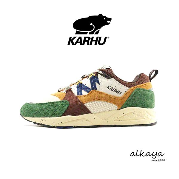 KARHU(カルフ)FUSION 2.0(フュージョン2.0)DOUGLAS FIR / NAVY PEONY(ダグラスファー/ネイビーピオニー) 素材 ・アッパー：スエード/メッシュ・アウトソール：ゴム