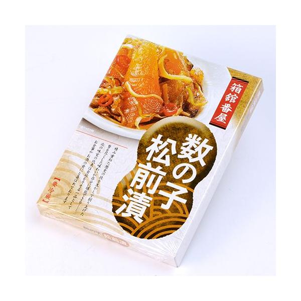 【商品名】数の子松前漬【内容量】２４０ｇ【原材料】数の子、醤油、するめ、砂糖、味醂、昆布、食塩、唐辛子、ソルビット、調味料（アミノ酸等）、酒精、pH調整剤、保存料（ソルビン酸Ｋ）、増粘多糖類、着色料（赤102、赤106、黄4、黄5）、（原材...
