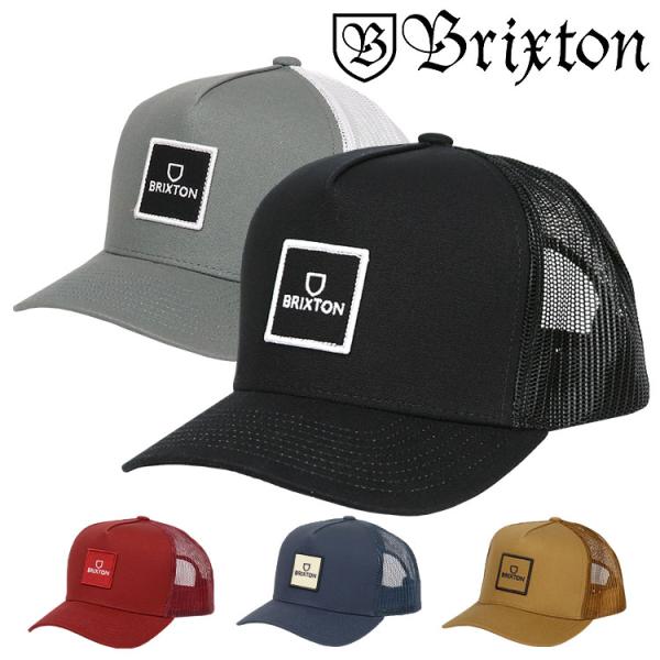 ブランド：BRIXTON(ブリクストン)商品名：ALPHA BLOCK X C MP MESH CAP (#10867)アイテム：キャップ素材：ポリエステル57%、オーガニックコットン43%カラー：1.Black(ブラック/黒)2.Pebb...