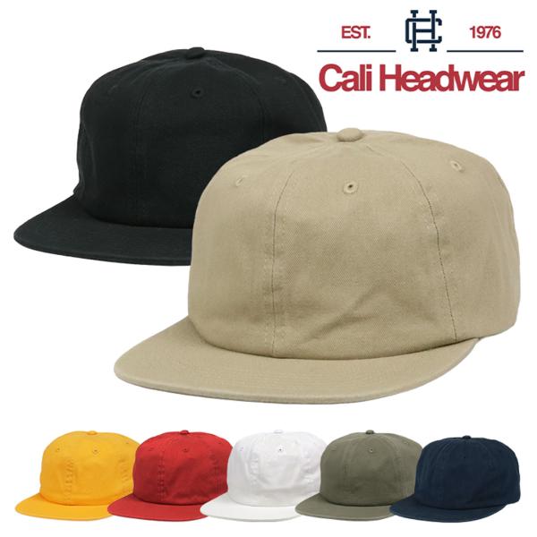 ブランド：Cali Headwear(カリヘッドウェア)商品名：6 Panel Unstructured Square Flat Bill Cap (#WT92)アイテム：キャップ素材：コットン100％カラー：1.Black(ブラック/黒)...