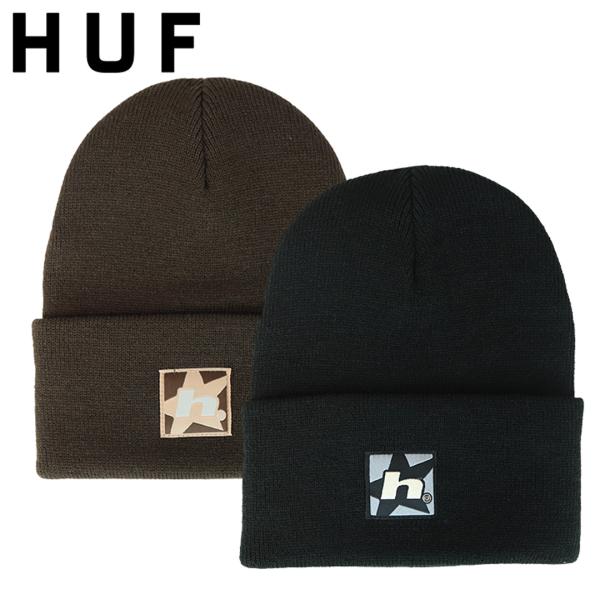 ブランド：HUF(ハフ)商品名：STAR BOX LOGO BEANIE (#BN00162)アイテム：ニットキャップ(ニット帽)素材：アクリル100％カラー：1.Black(ブラック/黒)2.Espresso(エスプレッソ/ダークブラウン...