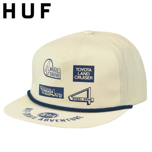 ブランド：HUF(ハフ)商品名：4 WHEEL DRIVE TRUCKER HAT (#HT00845)アイテム：キャップ素材：コットン100%カラー：Natural(ナチュラル/アイボリー)サイズ：フリーサイズ(56-60cm前後/サイズ...