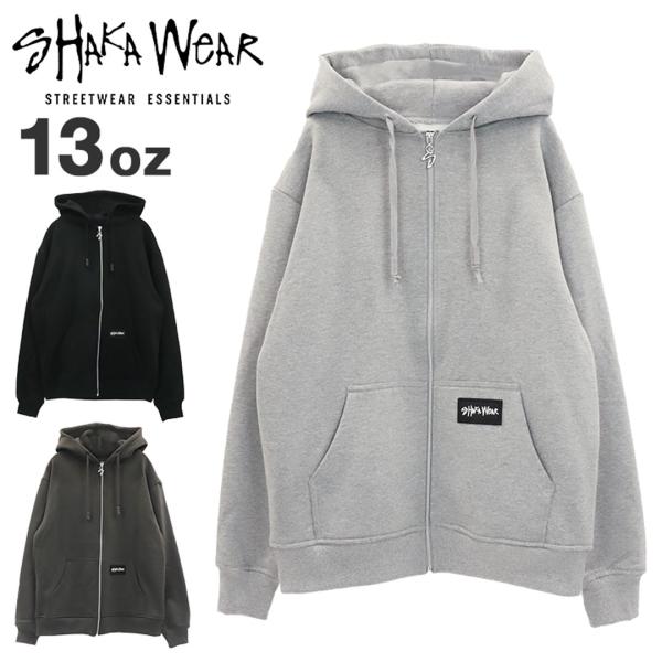 ブランド：Shaka Wear(シャカウェア)商品名：Essential Super Heavyweight Zip Hoodieアイテム：パーカー・トレーナー素材：コットン60%/ポリエステル40%カラー：1.Black(ブラック/黒)2...