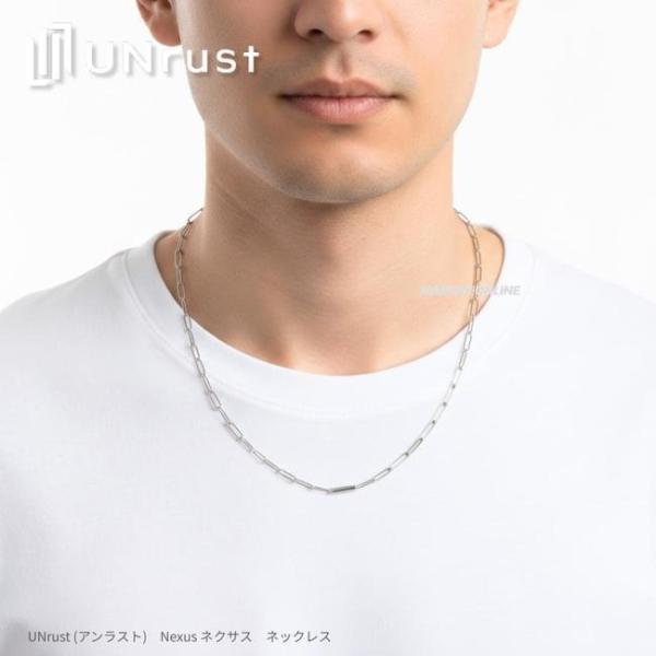 UNrust UN-303G50 Nexus-ネクサス 4面カット ネックレス ゴールド 50cm____●着けるたび 整いながら輝く__４面カットを施すことで、動くたびに繊細な光を放つチェーン。無駄を削ぎ落とした直線美が首元をスタイリッシ...