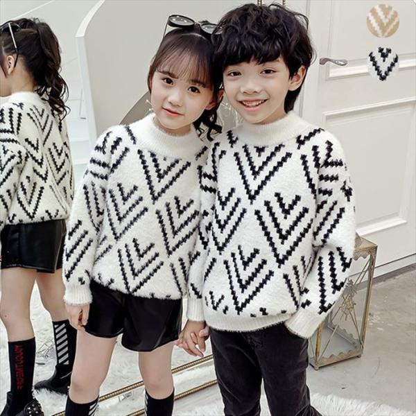 ふわふわあったか幾何学柄ニットセーター。旬のふんわり起毛素材、密度高く、毛足の長いふわふわで一度着たらやみつきに女の子のかわいらしさを演出し、旬なおしゃれを叶っちゃう。首元まで暖かいデザインが嬉しいポイント。冬・秋に活躍間違いなしですカラー...
