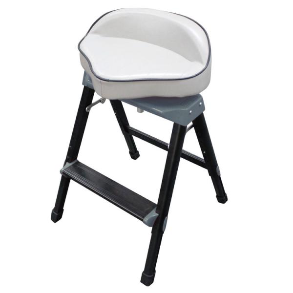 ■ フィッシングチェアー（脚立型） 折りたたみ式でコンパクト収納＆持ち運びラクラク アルミ＆樹脂製フレームで、防腐性・耐久性に優れ、マリンユースにも最適 脚は独立して長さ調整が可能。高低差のある段差や船上でも安定感抜群 滑り止め付きゴム脚で...