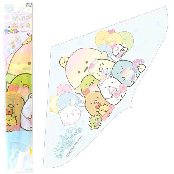 大人気すみっコぐらしのキャラクターが描かれたカイト【仕様】商品サイズ：W1120×H570×D5ｍｍタコ糸：35ｍ付対象年齢：3歳以上