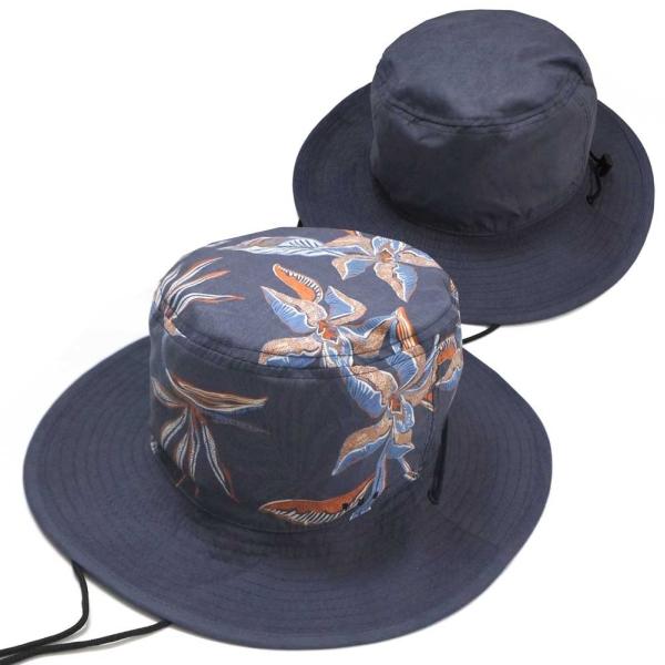 オシャレなボタニカルデザインと無地のリバーシブルハット。レジャーでも街でも馴染む水陸両用帽子【仕様】サイズ：58ｃｍ/フリーサイズ素材：ポリエステル100％※メーカーによっては仕様・カラー等が予告無く変更になる場合がございます。