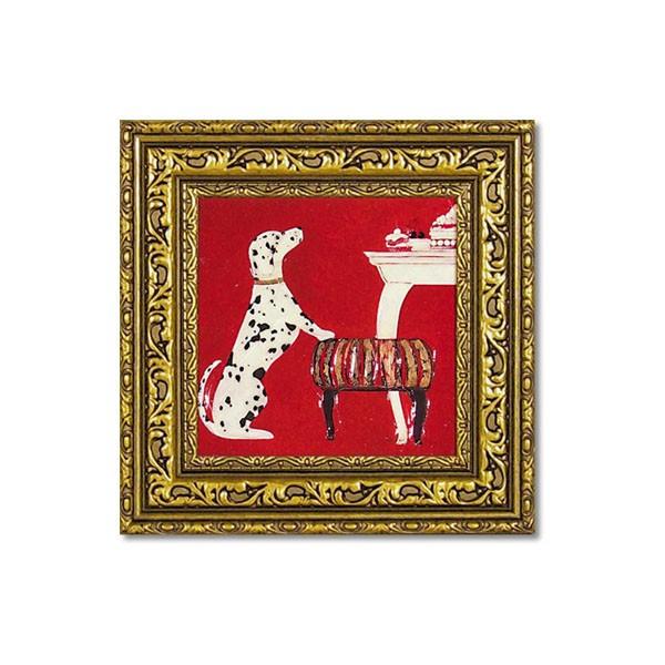 アメリカ男性作家「ドミンゲス」のアートフレームです。動物の微笑ましいアートは贈り物にもおすすめです。