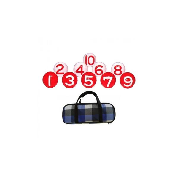 日本ゲートボール連合認定ボールです。クリスタルスパーク1番〜10番までのセットです。収納バッグ付きです。文字の鮮明さを保てるよう三重構造になっています。