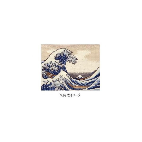 北斎画　錦絵「富嶽三十六景」四十六図より技法は、すべてクロスステッチを使用しています。技術レベルは、上級者向です。