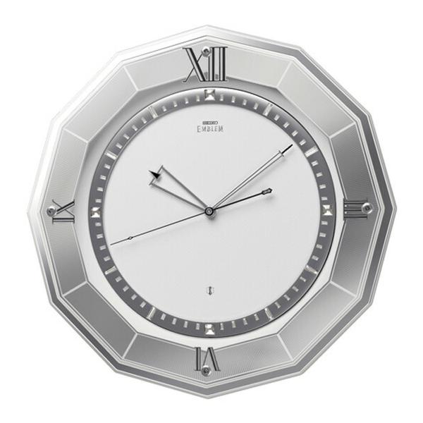 セイコー (SEIKO) EMBLEM 掛け時計 衛星電波時計 スペースリンク スイープ HS555S　のスペックサイズ (幅×高さ×厚み (cm)) 36.8×36.8×5.7素材 プラスチック枠（銀色メタリック塗装）、前面：カットガラス...