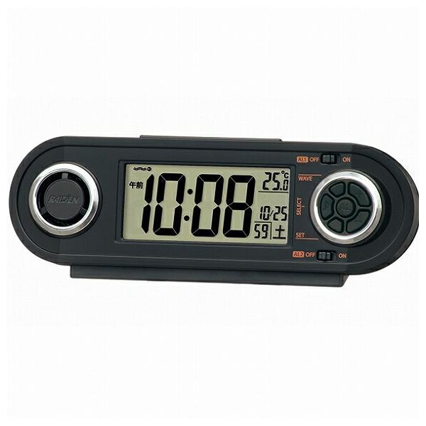 セイコー(SEIKO) 目覚まし時計 電波時計 デジタル 温度表示　RAIDEN NR537K　のスペックサイズ 62×186×46mm　185g素材 プラスチック枠前面：ガラス機能 電波修正機能（40kHz/60kHz自動選局・受信OFF...