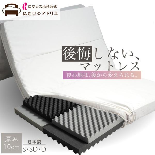 【ロマンス小杉公式 ねむりのアトリエ限定品】あなた好みの寝心地を叶える高反発マットレス「sleepmenu」【優れた体圧分散性能】上下約3,700のプロファイルが腰、肩、背中、全身にかかる負荷を軽減させます。【失敗しない、安心の12分割構造...