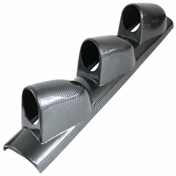 3連ピラー取付型メーターホルダーです。お気に入りのメーターを装着し、車内をスタイリッシュに！オートゲージ、ドラゴンゲージ、エプマンレーシング、デフィ、ブリッツなどのメーターにおススメです。ABS樹脂なので、比較的加工しやすい素材です。【注意...