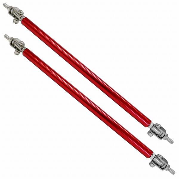 汎用のコネクションロッド200mm(ロッド部の長さ)の2本セットです。走行時のガタツキやすくなるＧＴウィング ディフューザー エアロパーツなどの固定に必需品！◆取り付け部は可動式になっているので、取り付け角度も自由に調整できます。◆ロッド両...