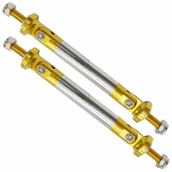 汎用のコネクションロッド145mmの2本セットです。走行時のガタツキやすくなるＧＴウィング ディフューザー エアロパーツなどの固定に必需品！◆取り付け部は可動式になっているので、取り付け角度も自由に調整できます。◆ロッド両端のネジにて長さの...