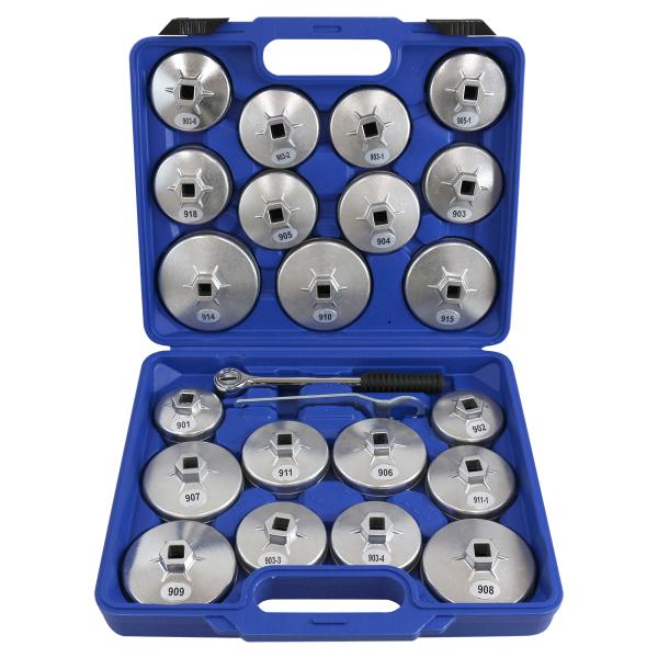 ・狭い場所でも容易に締揺が出来る21種類のアルミカップオイルフィルターレンチセットです！・締め付けと取り外しの両方で使用でき、国産車から輸入車まで数多くの車種に対応します。・がっちりフィットし、熱膨張時や多少オイルが付着していてもしっかりと...