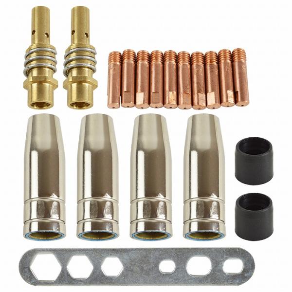 ◆溶接機用消耗品セット溶接でよく使用される消耗品をお得なセットにしております。高品質の溶接を行うためにも、定期的な交換がおすすめです。IG100、MIG130、MIG160、MIG200など、多数の半自動溶接機に対応しており、工場や建設・土...