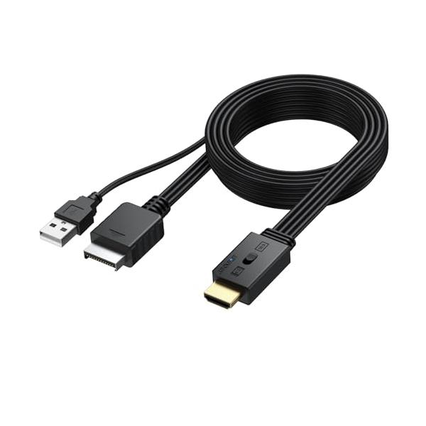 ブラック/HDMIケーブル長さ2M/EFU206・Size:HDMIケーブル長さ2M・高解像度変換PS2からHDMIへのコンバーターでゲーム体験を変えましょう。AV信号を1080P（60Hz）HDMI出力にシームレスに変換します。これにより...