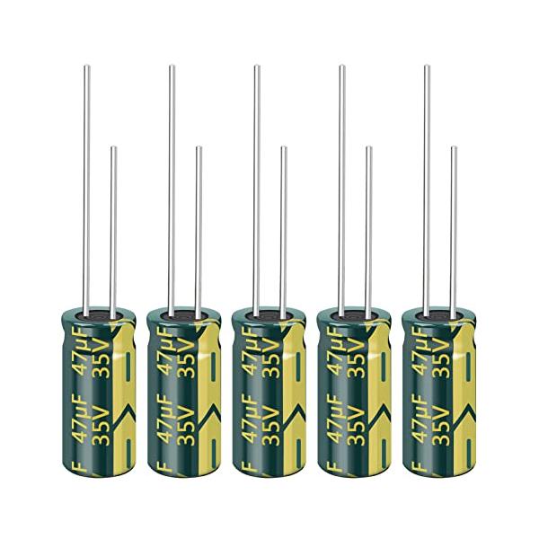 35V 47μF・Style:35V 47μF・種類：電解コンデンサ／静電容量：47μF／定格電圧：35V・電解コンデンサの寸法：5X11mm・使用温度範囲：-40℃〜+105℃・静電容量許容差：±20％・この電解コンデンサは、信頼性が高い...