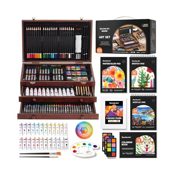 トラディショナル。チェリー/-/SA AS202-cherry・パッケージ個数:1・豪華なお絵描きセット色鉛筆24色、デッサン鉛筆2本、パステル24色、アクリル絵の具24色、固形水彩24色、クレヨンが60本（30色×2）が揃っています。ペイ...