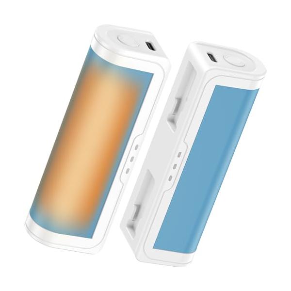 ブルー/Small/CSW10B-BLUE・Color:ブルー・分離式デザイン式・ペアでワンセット分離式な充電式カイロは実現した！一つは手を暖めながら、もう一つは他のデバイスを充電することもできる。また、外出時に左右の手を別々に暖められるほ...