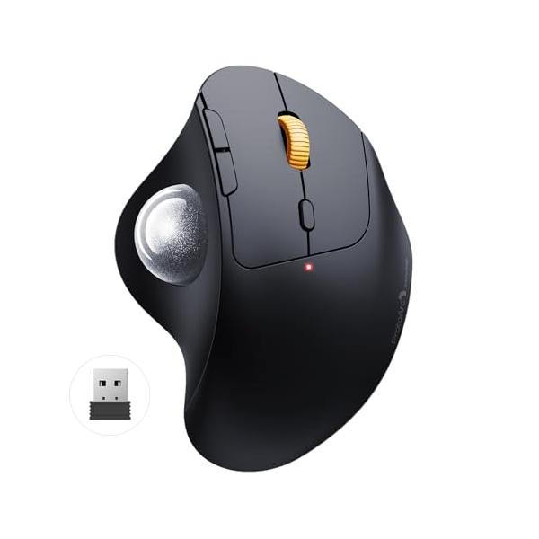 シルバー/-/?EM04・Color:シルバー・??自然な姿勢で快適に作業使いやすさと快適さを追求したトラックボールマウスが登場しました！人間工学に基づいたデザインを採用しており、手首をひねらず自然な角度で握れため、手首や前腕の筋肉への負担...