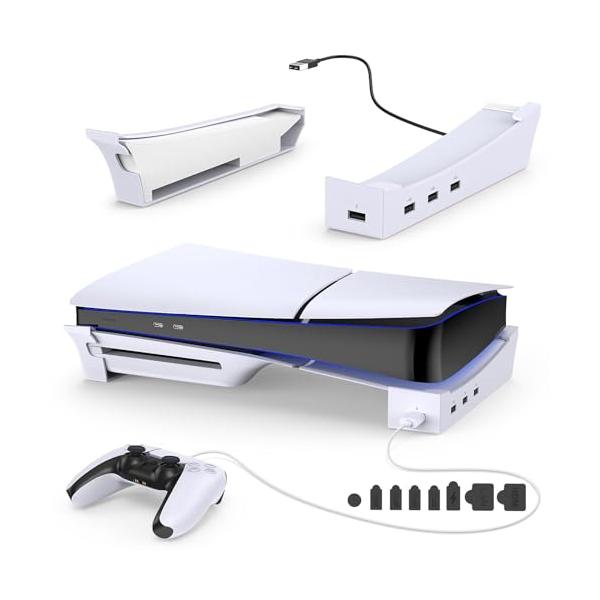 ホワイト/-/WG-PS5SSNJ-00-JPISO・Color:ホワイト・対応機種PS5 Silm（通常版とデジタル版両対応）用の横置き収納スタンドです。(ご注意：PS5 Silm本体と コントローラーは含まれません)。PS5 Silmデ...