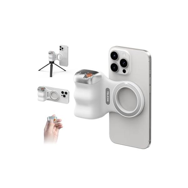 ホワイト/-/-・本製品には三脚は含まれていませんので、ご了承の上、ご購入ください。「落下ゼロの強力磁着」TELESIN スマホグリップは8倍超の磁力でスマホをガッチリ固定。縦横自在な角度で撮影中も落下リスクなし。登山中や移動中の激しい動き...