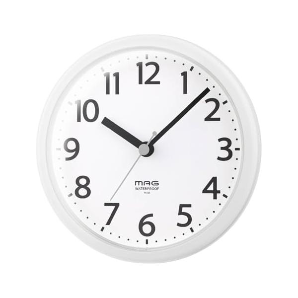 カジュアルホワイト/マグネット/縦15.0×横15.0×奥行4.8cm/W795AWHZ・Color:ホワイト/マグネット・パッケージ個数:1・今までありそうでなかったお風呂の壁にピタッと貼れる背面マグネット付きの生活防水のアナログ時計。浴...