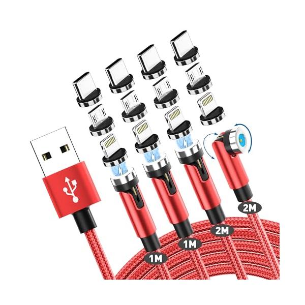 赤/1M+1M+2M+2M/STH-MCC-Black-5P-CA・Size:1M+1M+2M+2MColor:赤・?マグネット式片手操作&amp;防塵機能マグネットケーブルのコネクタ部分を予めデバイスに装着でき、運転中、料理中、片手作業時...