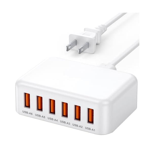 -/6Aポート/JX-PD611・Size:6Aポート・?6ポート USB コンセントわずか30分で、お使いの携帯電話を50%まで充電できます。6x USB Aポート（最大15W）を備えた6 in 1 USB 充電器は、待つ必要はありません...