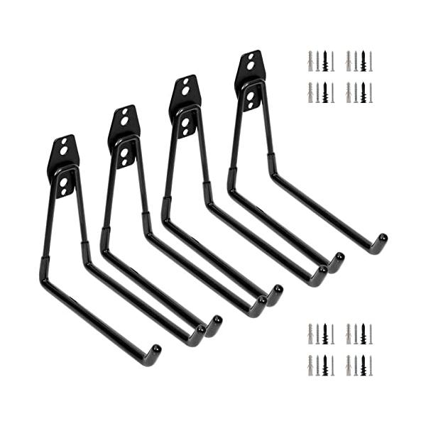 カジュアル黒/L字型大/-・Size:L字型大・パッケージ個数:4・???マルチサイズ：Ｌ型フック(大)*4、ネジ*16、プラスチックプラグ*16があります。さまざまなオプションを提供し、ニーズに応じて購入することをできます。・???堅牢な...