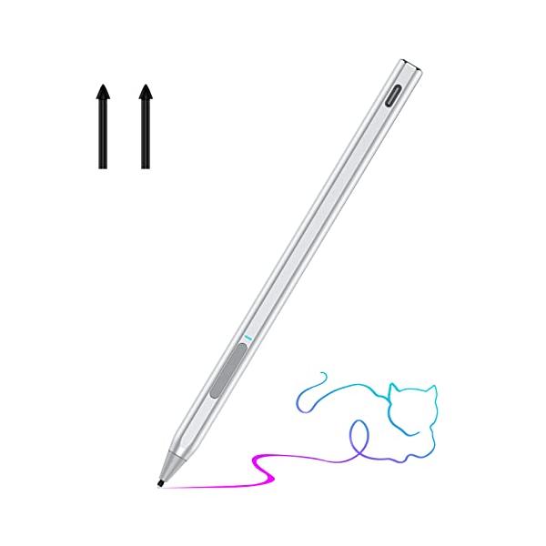 シルバー/-/Mic-pen・Color:シルバー・イラストを描くには最適 ペン先が1.72mmレベルの極細で作られ、接地範囲を狭くする事で誤タッチなどが極力無くなります。 筆圧4 096段階と傾き検知でタッチしているペンにかかっている指の...